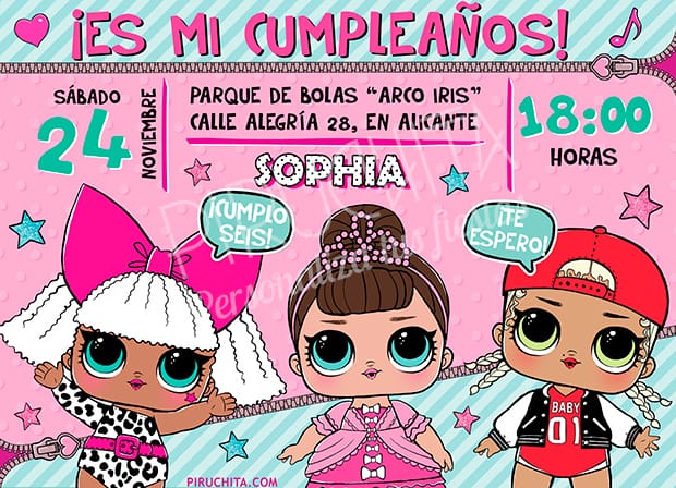 Invitación cumpleaños LOL Surprise Muñecas #05 | Digital Imprimible ...